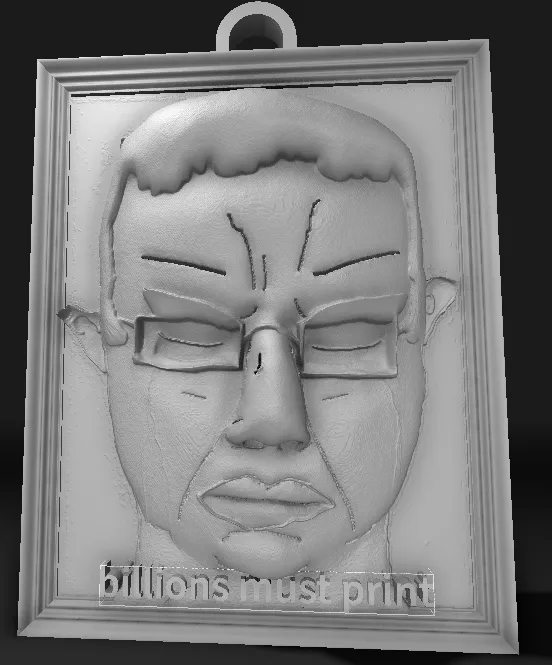 Chud portrait "Billion Must Print" - Free 3D Print Model - MakerWorld