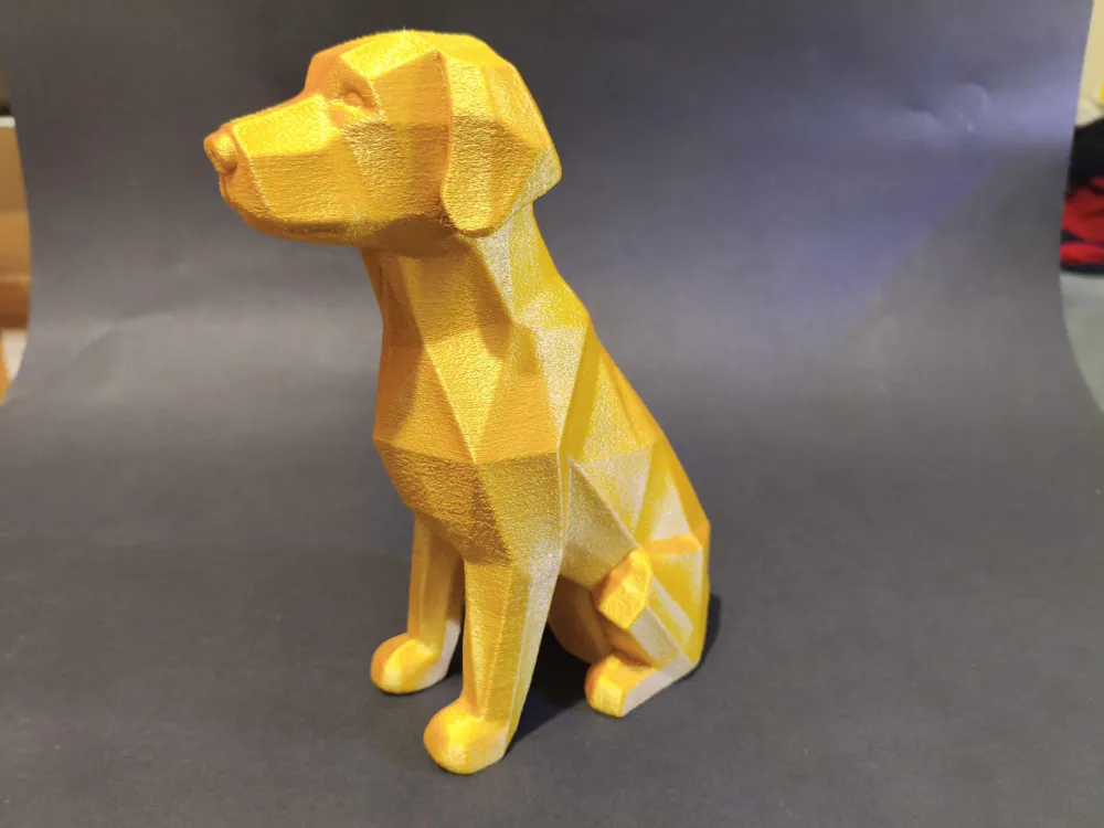 Estatua moderna de perro dorado low-poly - Modelo de impresión 3D ...