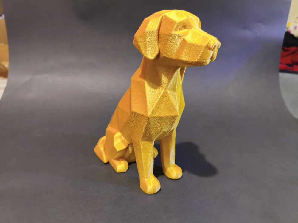 Estatua moderna de perro dorado low-poly - Modelo de impresión 3D ...