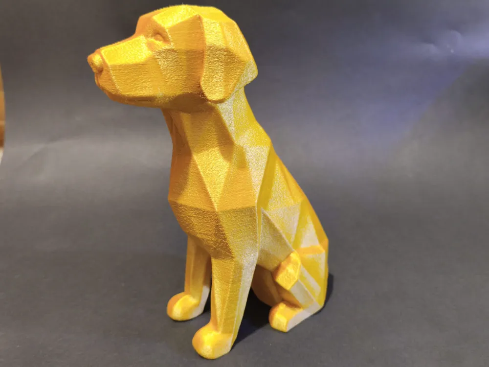 Moderne Low-Poly Goldene Hundestatue – Kostenloses 3D-Druckmodell ...
