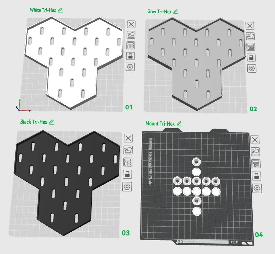 Tri-Hex skadis 36g per block - Free 3D Print Model - MakerWorld