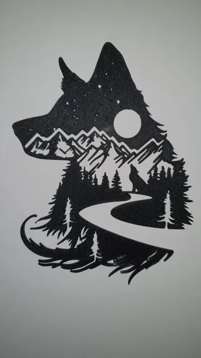 WOLF 2D WALL ART by 3DEL_CREATION - MakerWorld