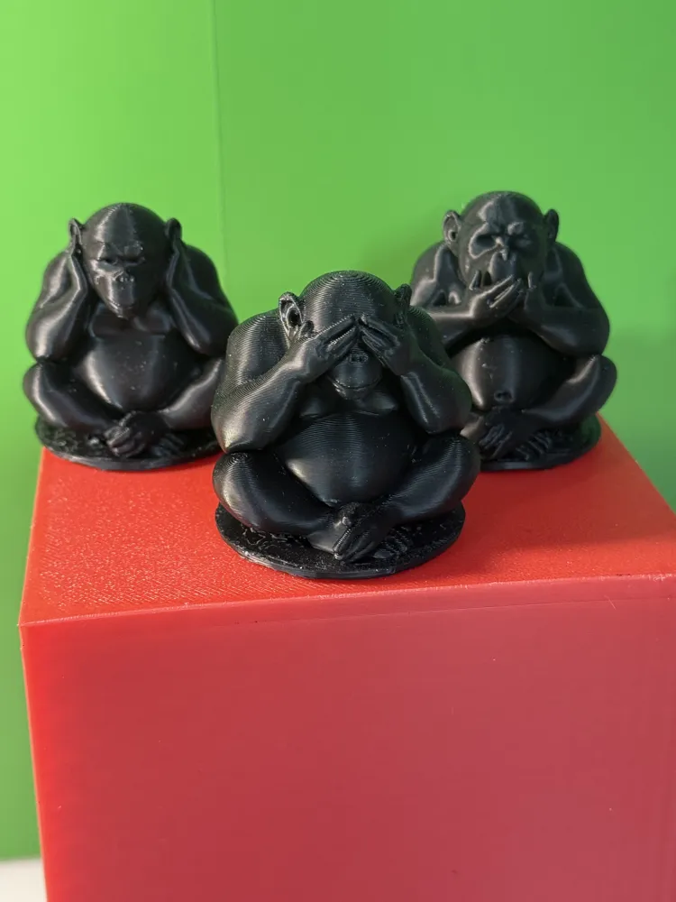3 wise monkeys - Free 3D Print Model - MakerWorld