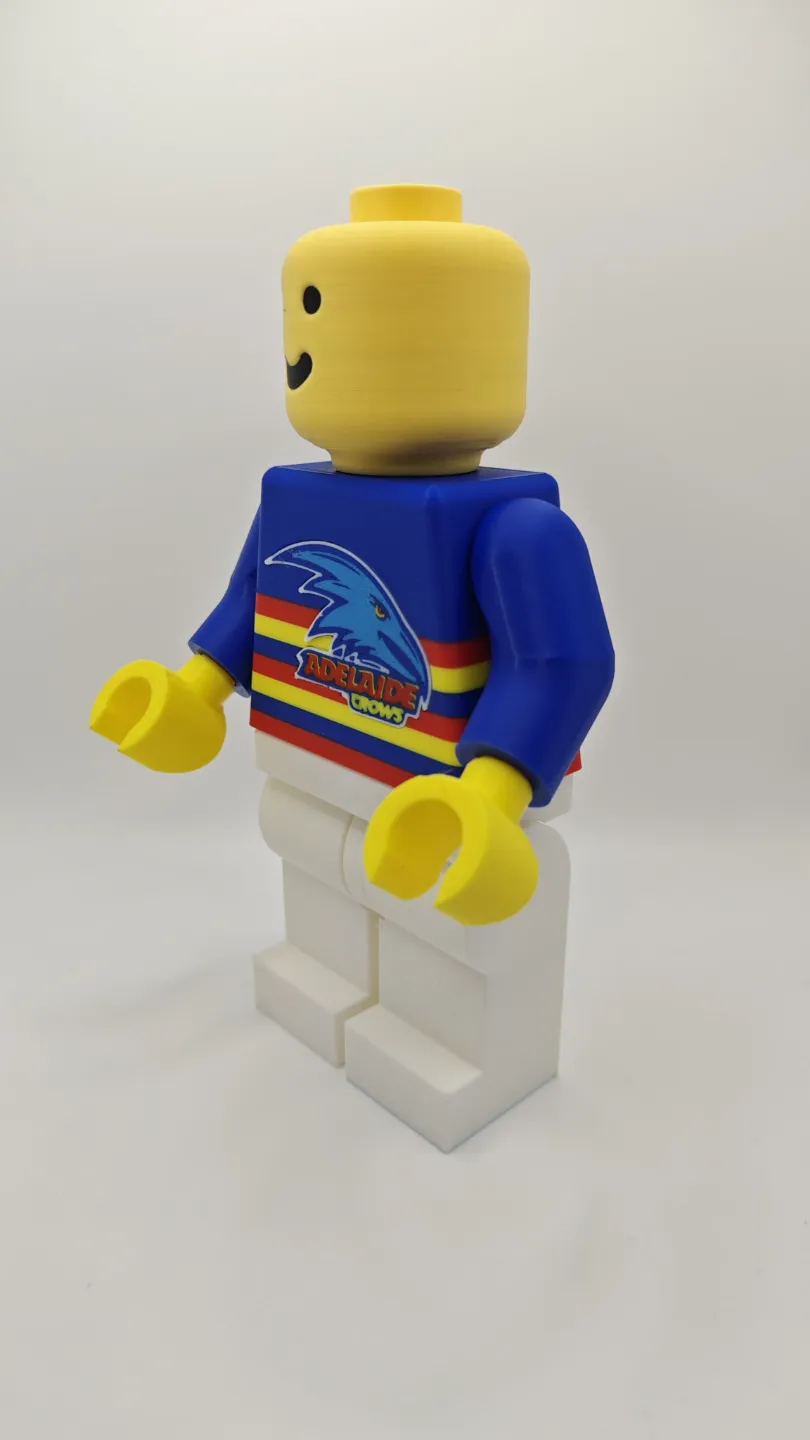 AFL Brick Man - Adelaide Crows (500%) - Free 3D Print Model - MakerWorld
