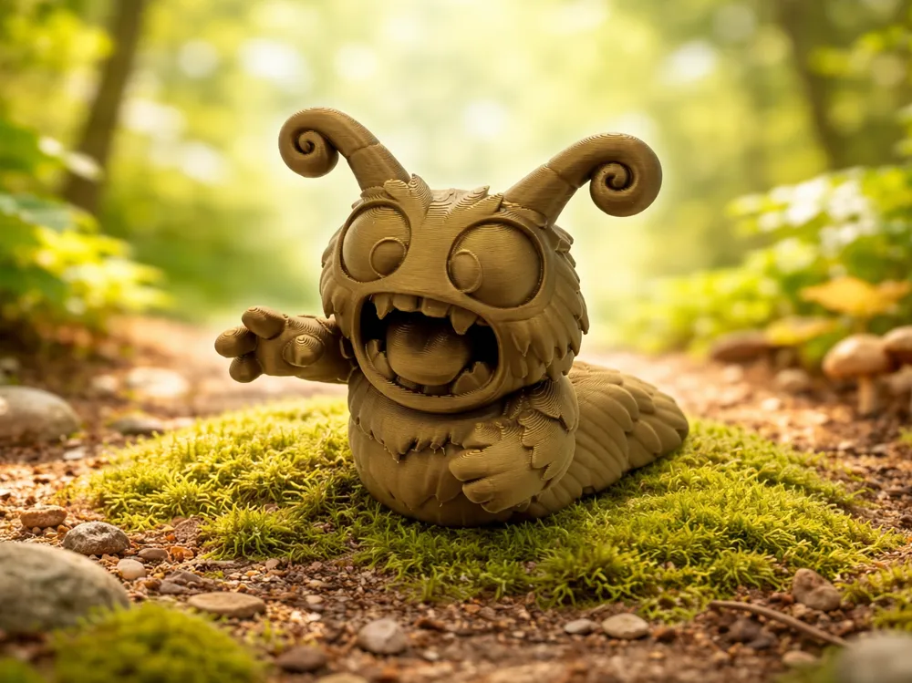Crumple Monster Horned Worm - Free 3D Print Model - MakerWorld