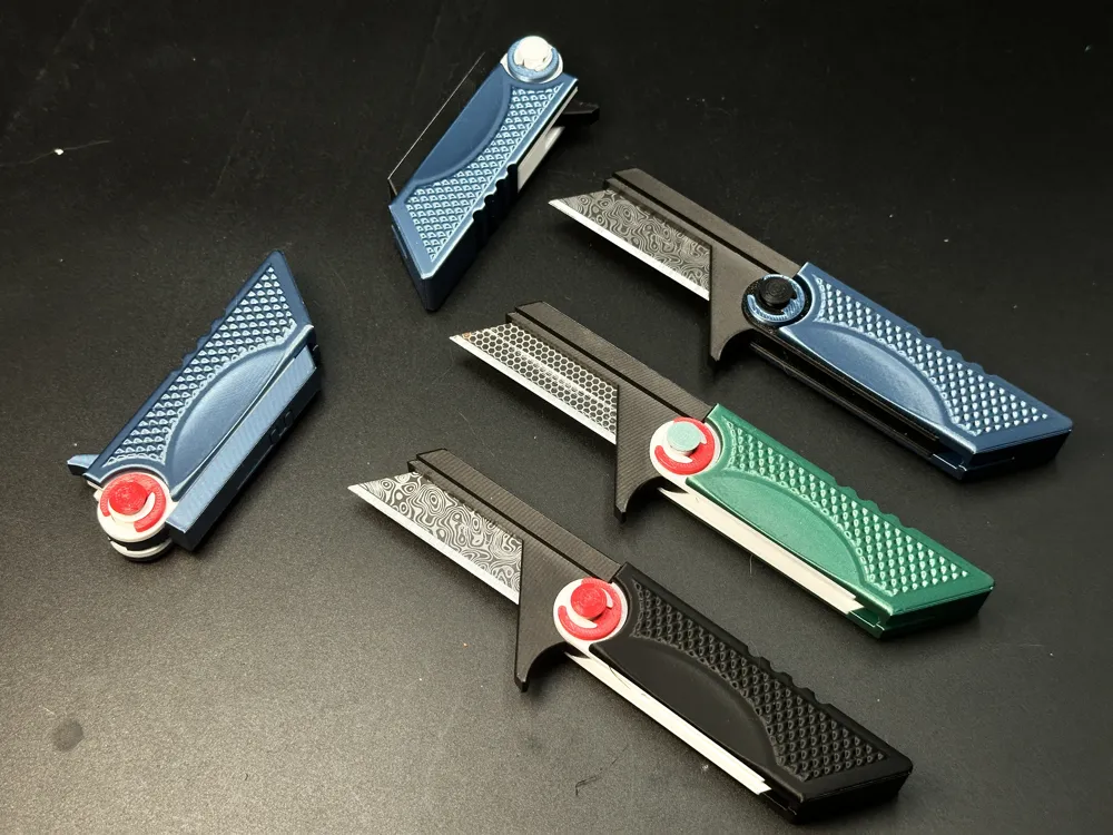 Pivot-Button Folding Utility Knife -F3DP by Trent Studio MakerWorld: Download Free 3D Models