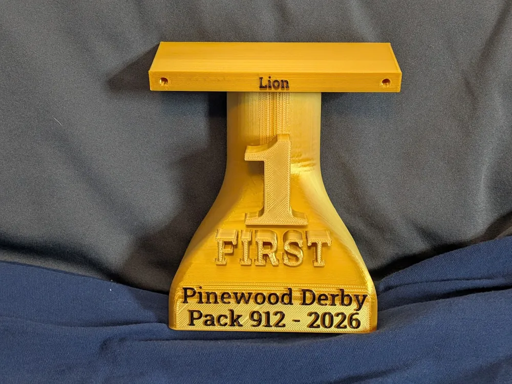 Pinewood Derby Place Trophies - Free 3D Print Model - MakerWorld