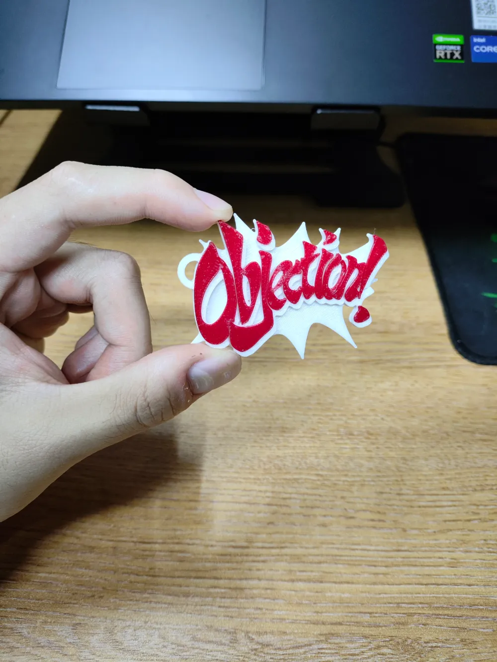 Objection Keychain Remixed by 表参道26时 - MakerWorld