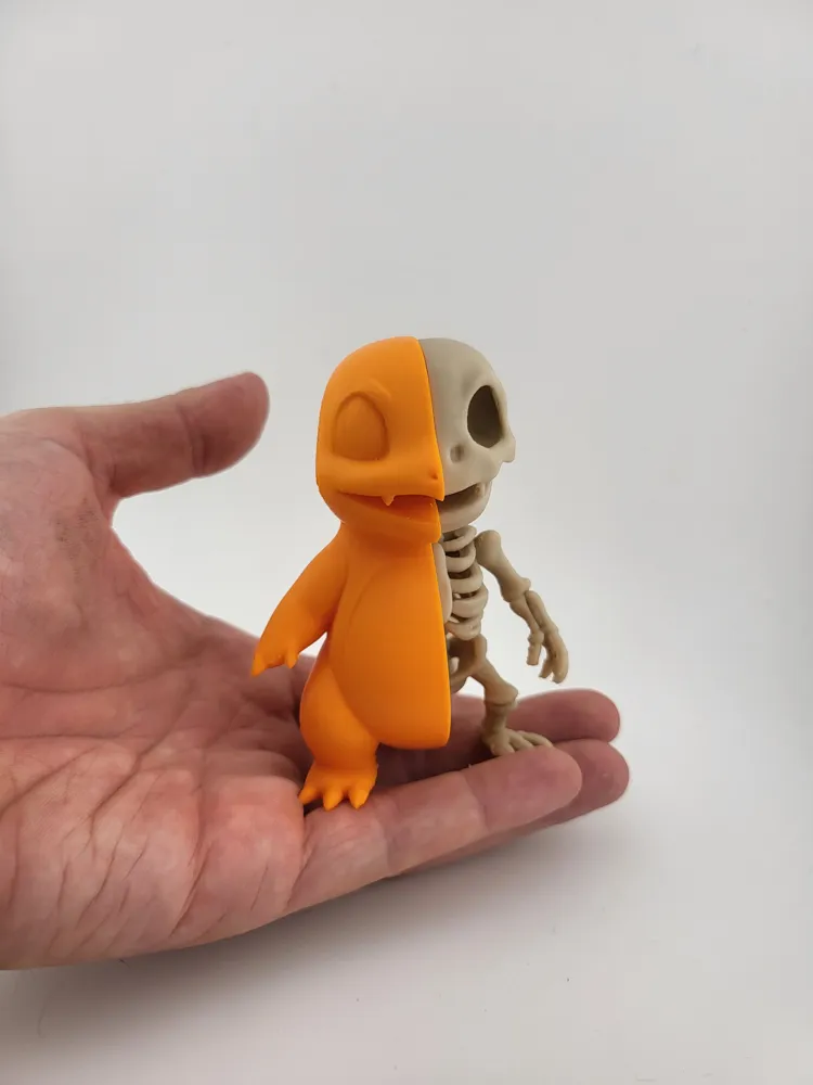 Charmander pokemon Skeleton action Figure by Mad power MakerWorld ...