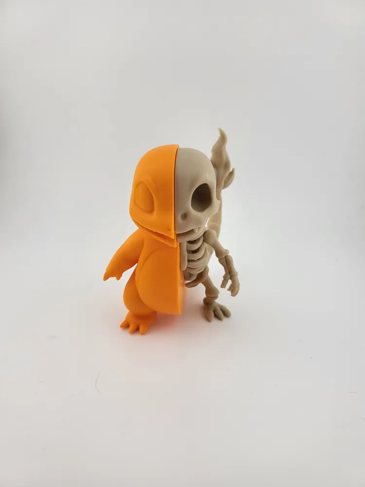 Charmander pokemon Skeleton action Figure by Mad power MakerWorld ...