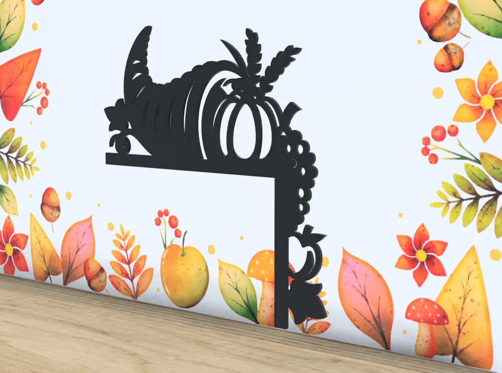Cornucopia Door Corner - Thanksgiving Decor by JF-699 - MakerWorld