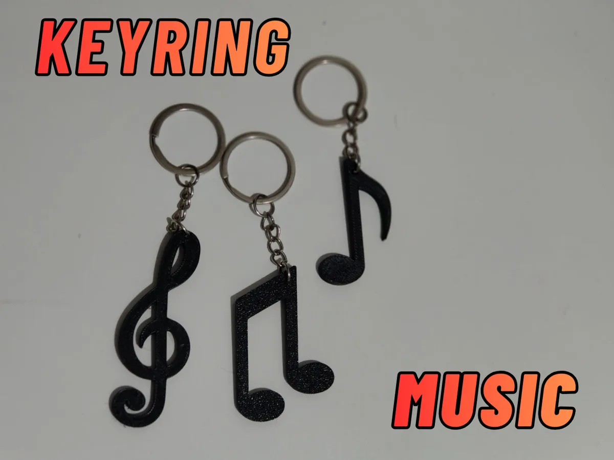Musical notes keychains - Free 3D Print Model - MakerWorld