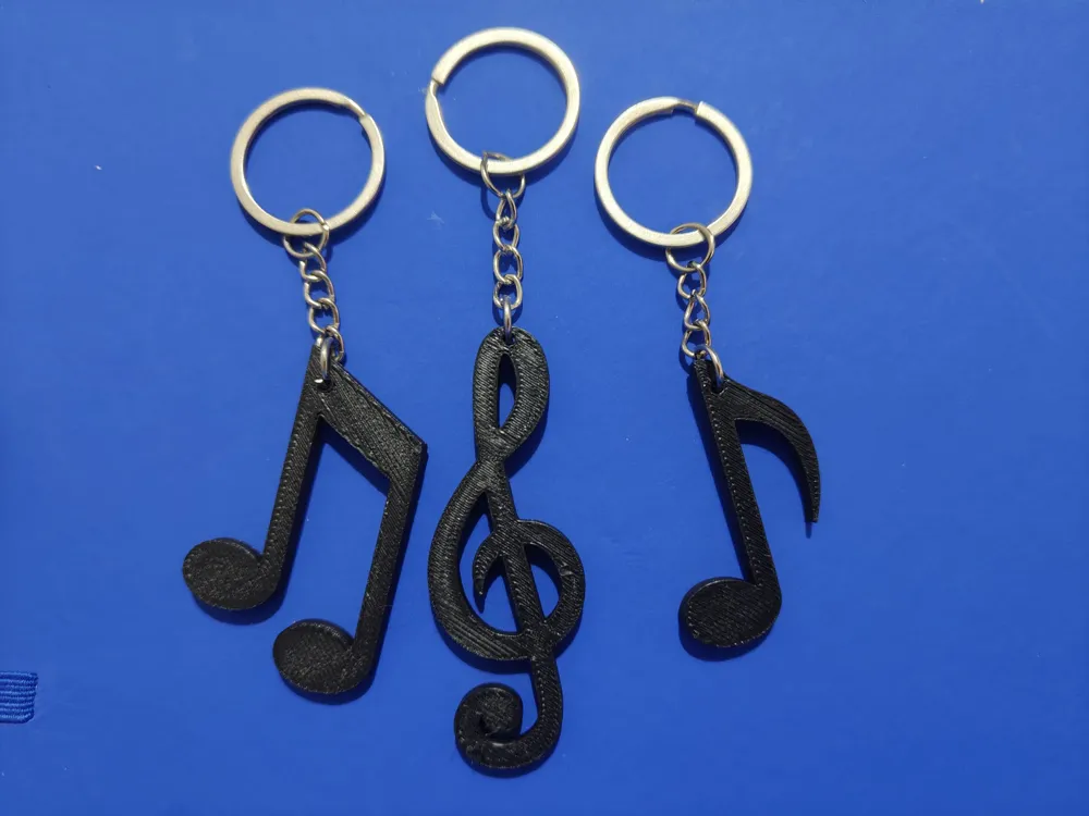 Musical notes keychains - Free 3D Print Model - MakerWorld