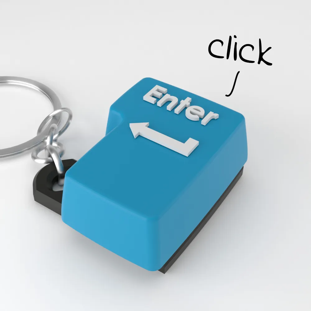 Keychain fidget button - Enter - Free 3D Print Model - MakerWorld