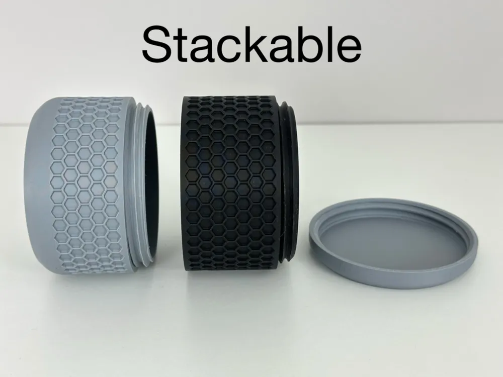 Stackable Container with Screw Cap - Hexagon by Maxx Design MakerWorld: Download Free 3D Models