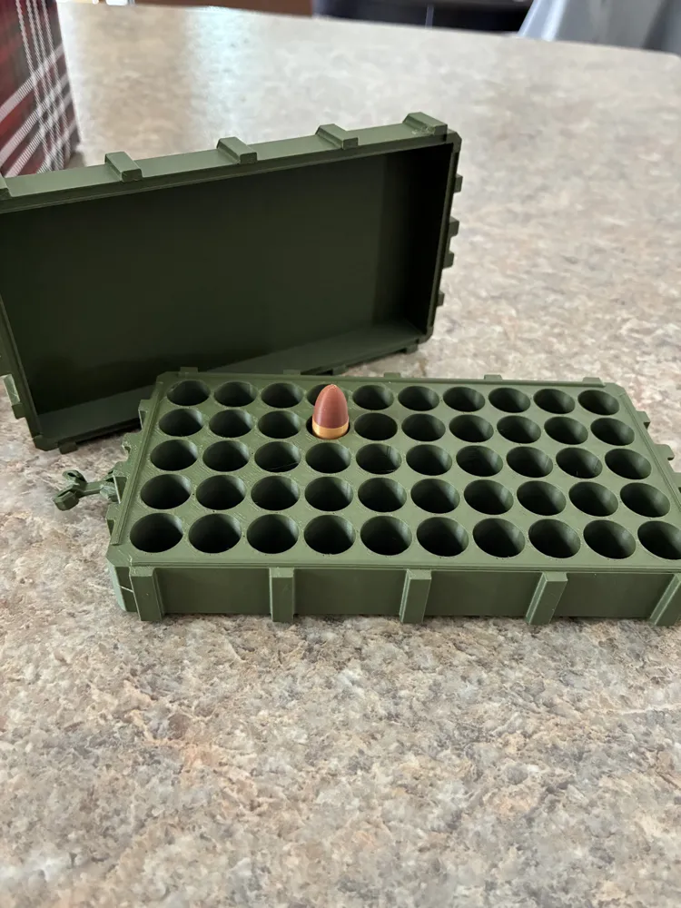 9mm Bullet Case with 50 Bullets - Free 3D Print Model - MakerWorld