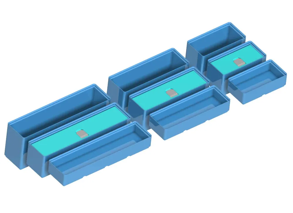 Gridfinity 1xY Single Compartment Lidded Bins v2.1 - Free 3D Print ...