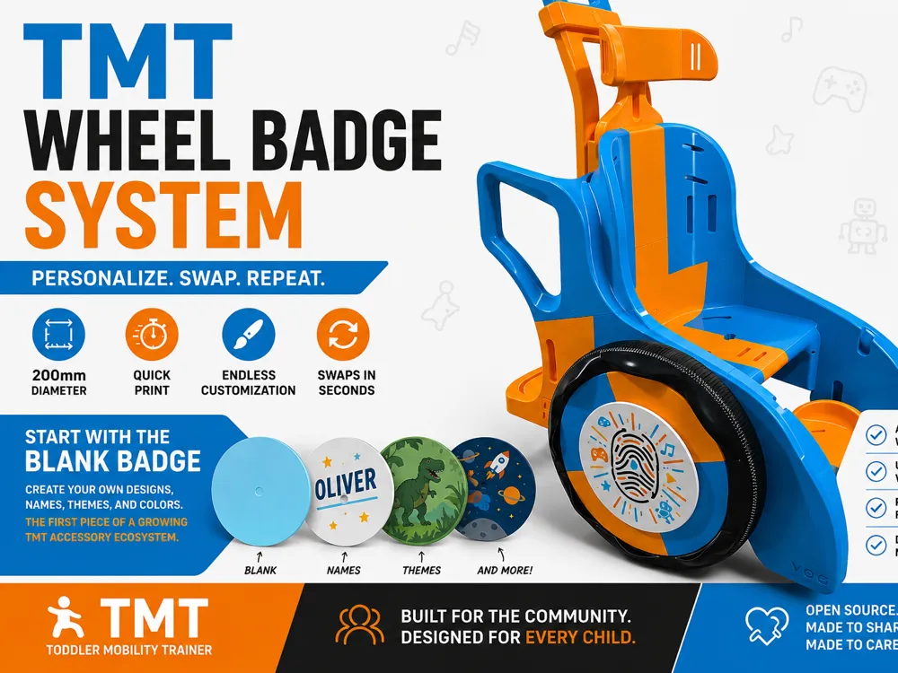 TMT Wheel Badge System - Blank Badge - Free 3D Print Model - MakerWorld