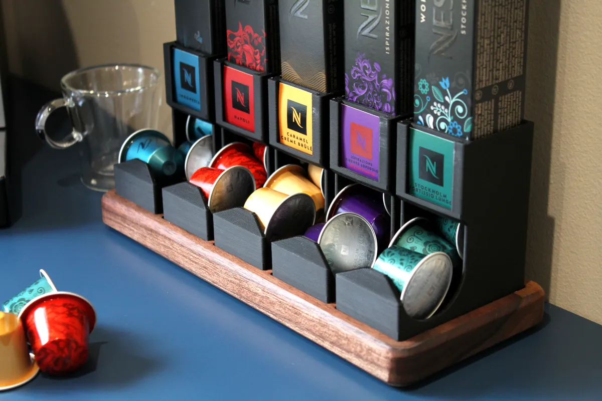 Nespresso Original Pod Dispenser with label Slot - Free 3D Print Model ...