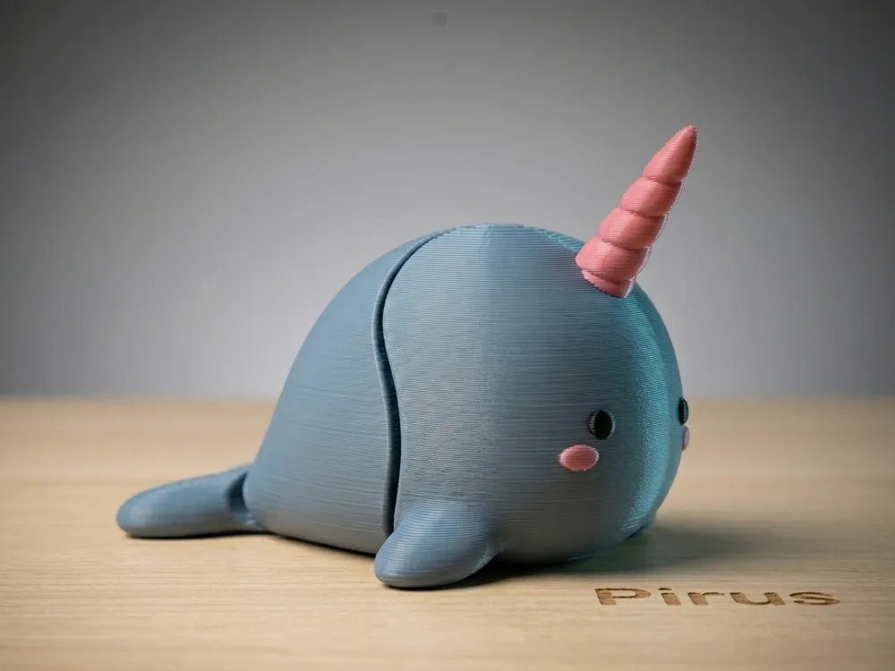 Cute Flexi Narwhal–Chibi Articulated Sea Creature - Free 3D Print Model ...