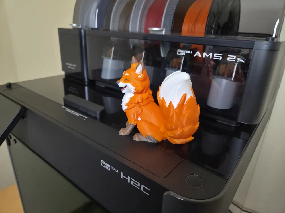 Cute Happy Fox (Multi Color) - Free 3D Print Model - MakerWorld