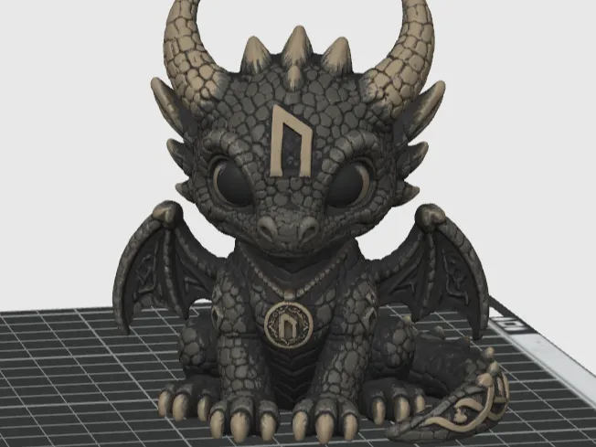 Rune Buddy Dragon – Uruz | Tiny Norse Desk Dragon - Free 3D Print Model ...