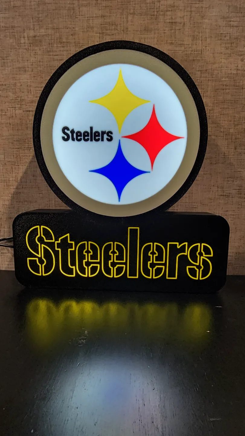 Pittsburg Steelers LED Light Box by MayHem MakerWorld: Download Free 3D ...