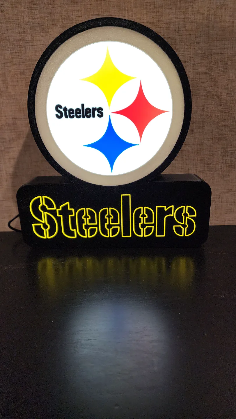 Pittsburg Steelers LED Light Box by MayHem MakerWorld: Download Free 3D ...