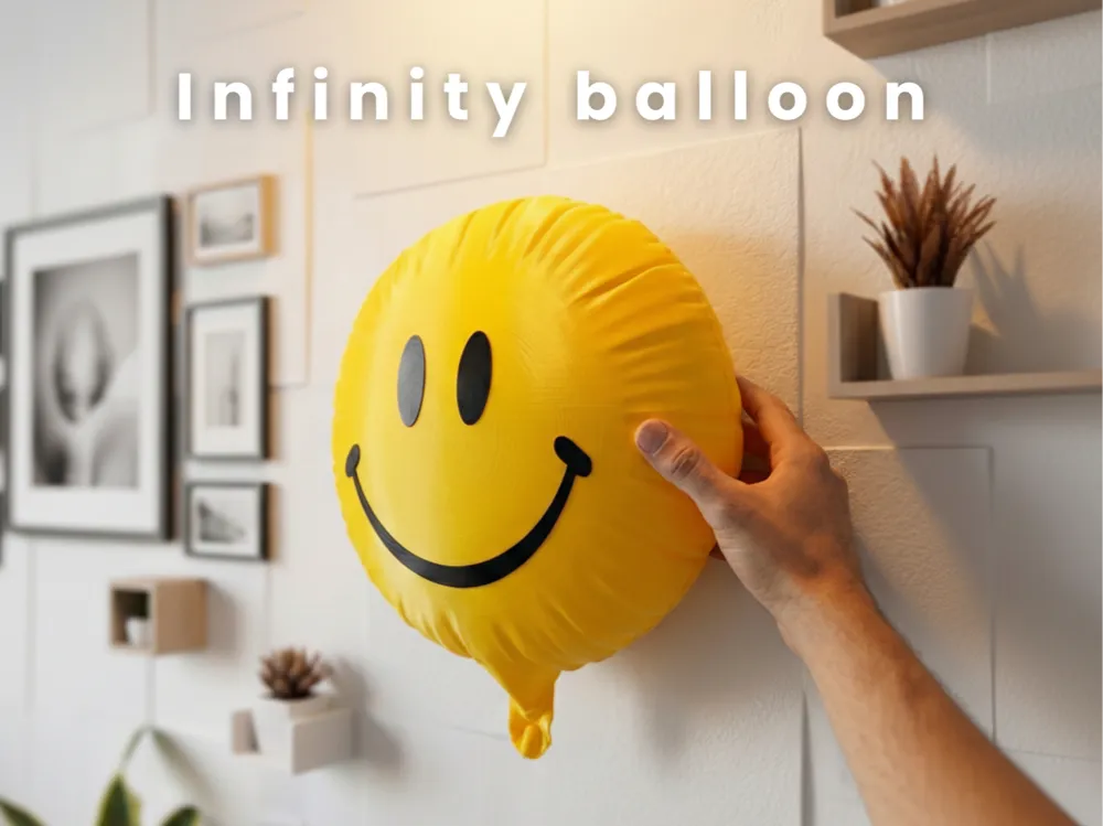 Infinity Smiley Balloon | Pop Art Wall Decor - Free 3D Print Model ...