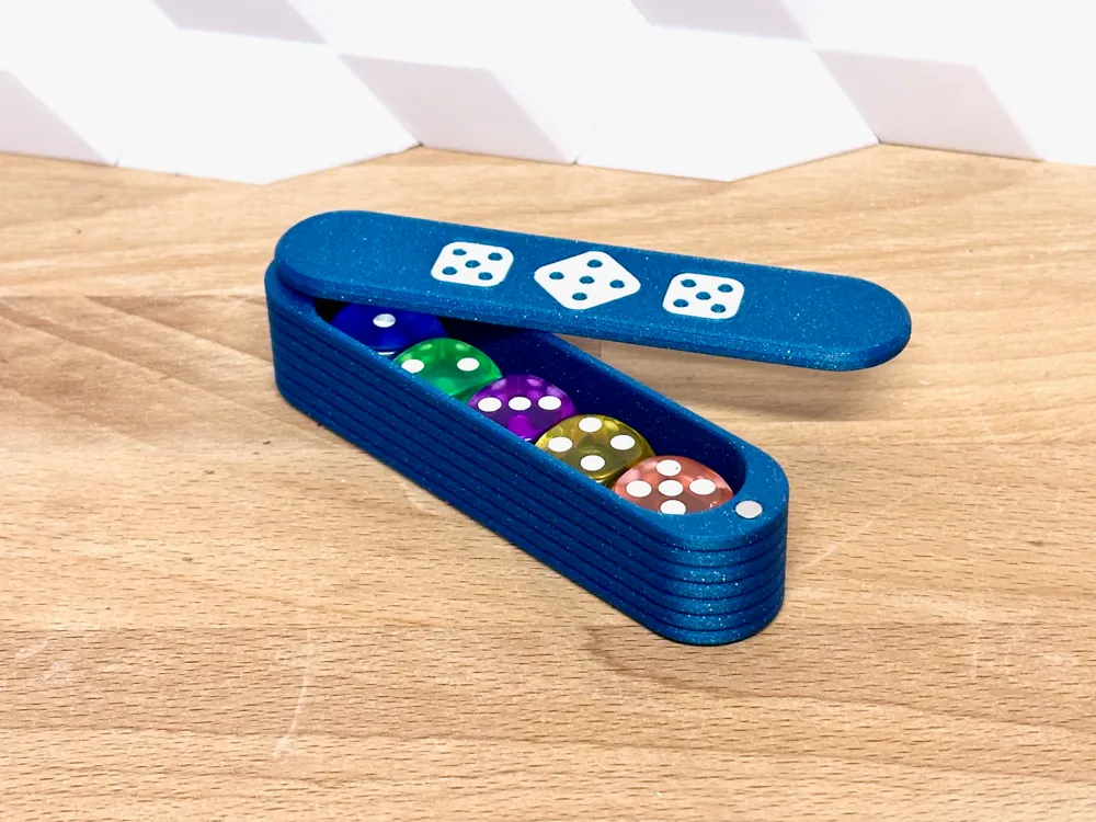 Dice Flick Box (magnetic fidget dice storage) by GlennovitS 3D - MakerWorld