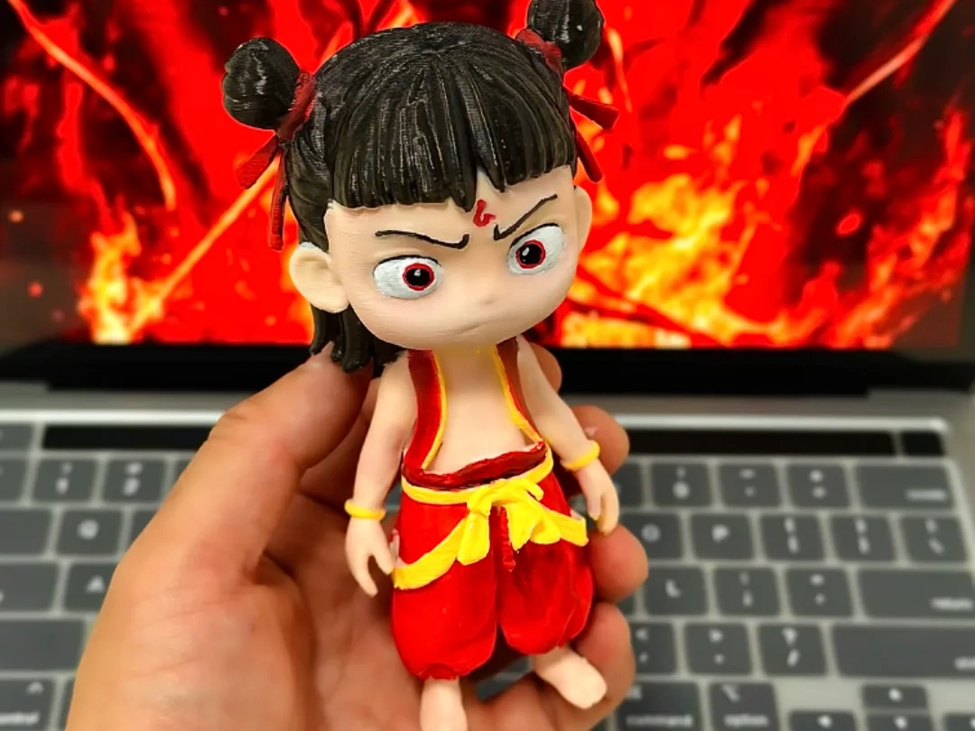 Nezha, the mischievous spirit, with Ao Bing's soul inhabiting him, a ...