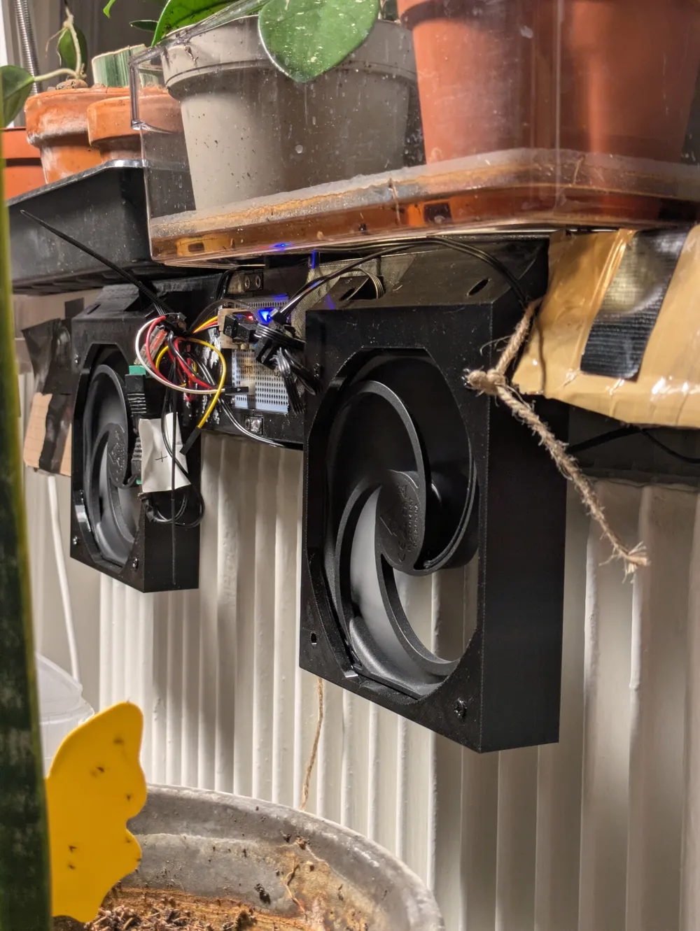 Dual PC fan bracket with room for proto board - Free 3D Print Model ...