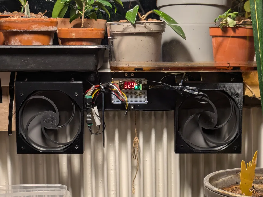 Dual PC fan bracket with room for proto board - Free 3D Print Model ...