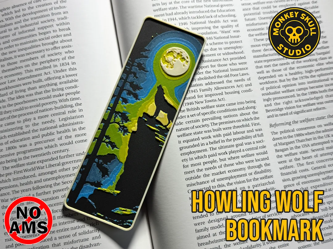 Howling Wolf Bookmark - Free 3D Print Model - MakerWorld
