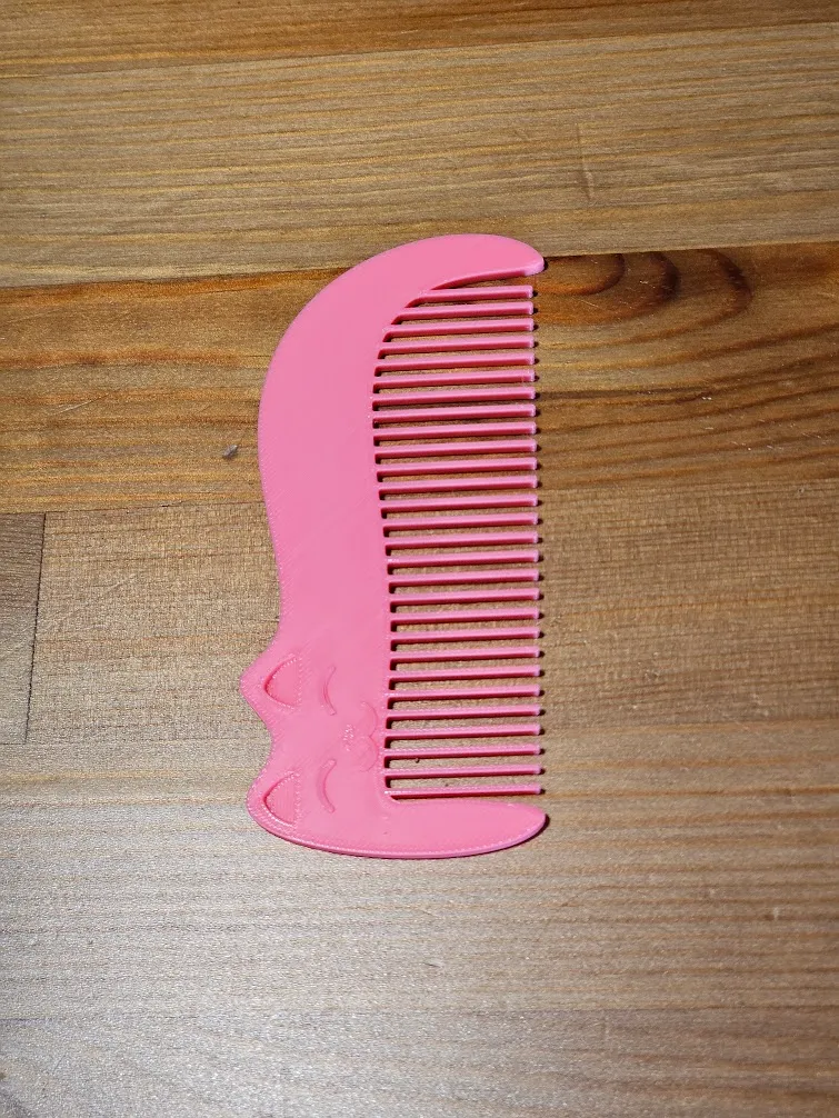 Cat-shaped hair comb #1 by anonim1133 - MakerWorld
