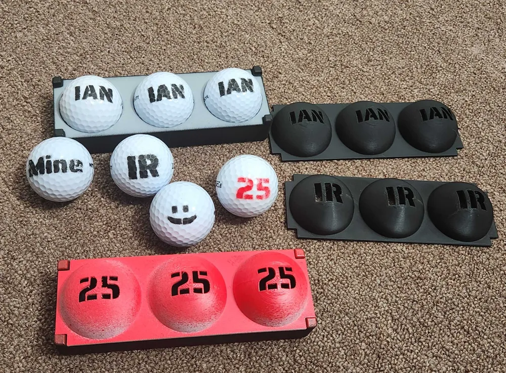 Custom Text Golf Ball Stencil - Free 3D Print Model - MakerWorld