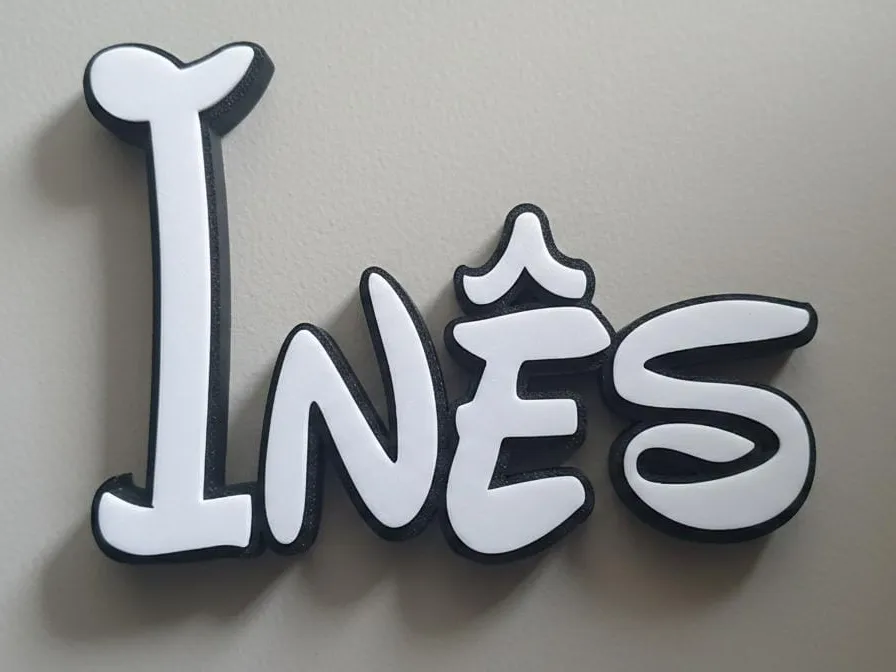 Inês Name (Disney style) - Free 3D Print Model - MakerWorld