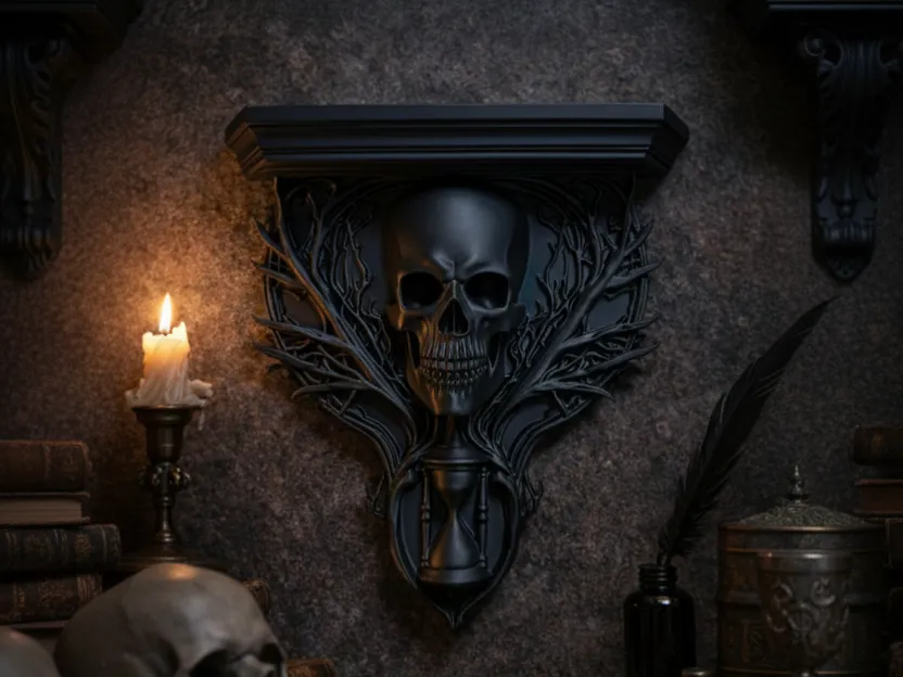 Gothic Reaper Wall Shelf - Free 3D Print Model - MakerWorld