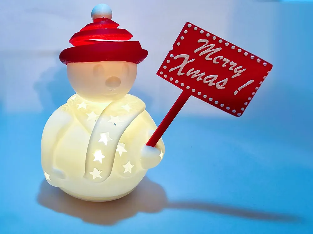 Christmas Snowman Tea Light Candle by dom_reloaded - MakerWorld