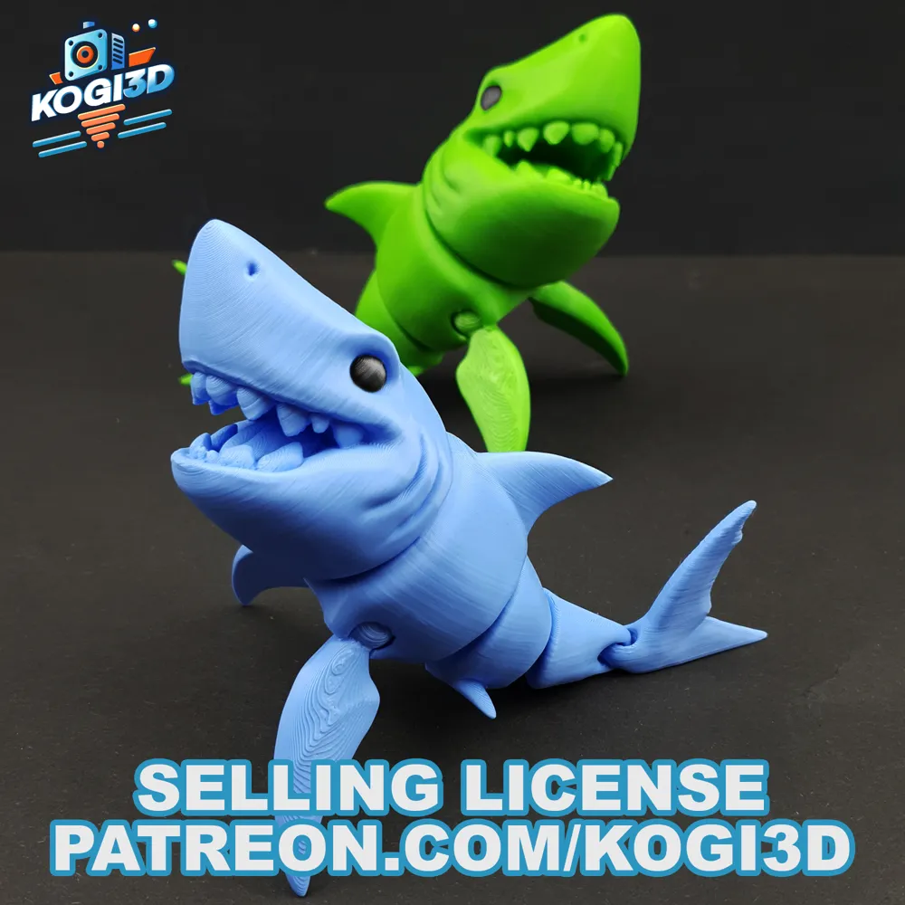 3D Printable Flexible Shark Toy by KOGI3D MakerWorld: Download Free 3D ...