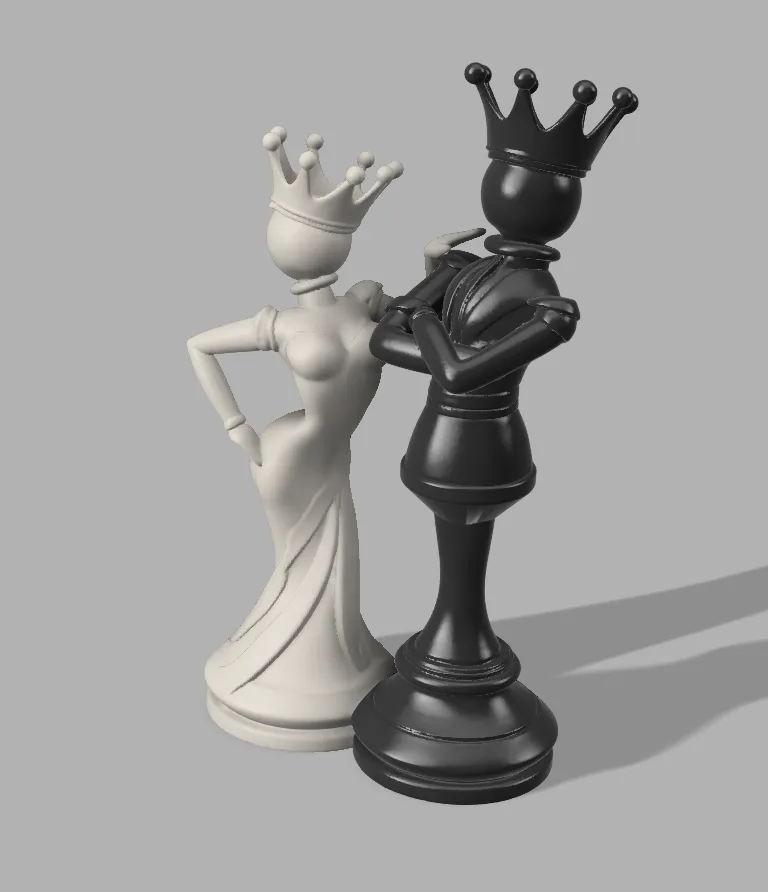Schach König Königin stehende/Tanzende Paar Pose von Vari217 - MakerWorld