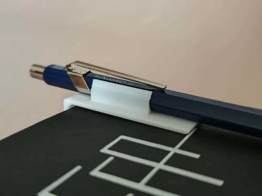Pen or Pencil holder clip for Book or Notebook - Free 3D Print Model ...