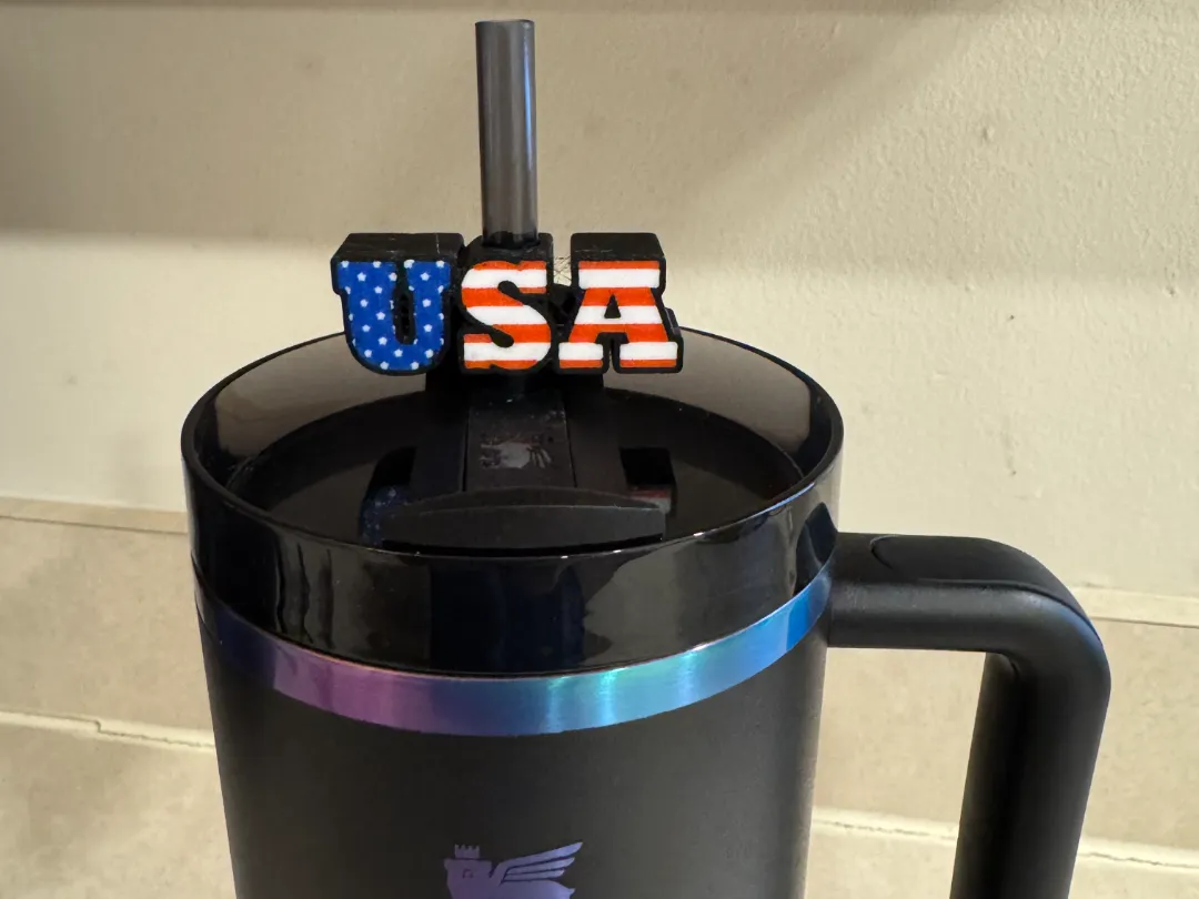 USA Stanley Cup Straw Topper - Free 3D Print Model - MakerWorld
