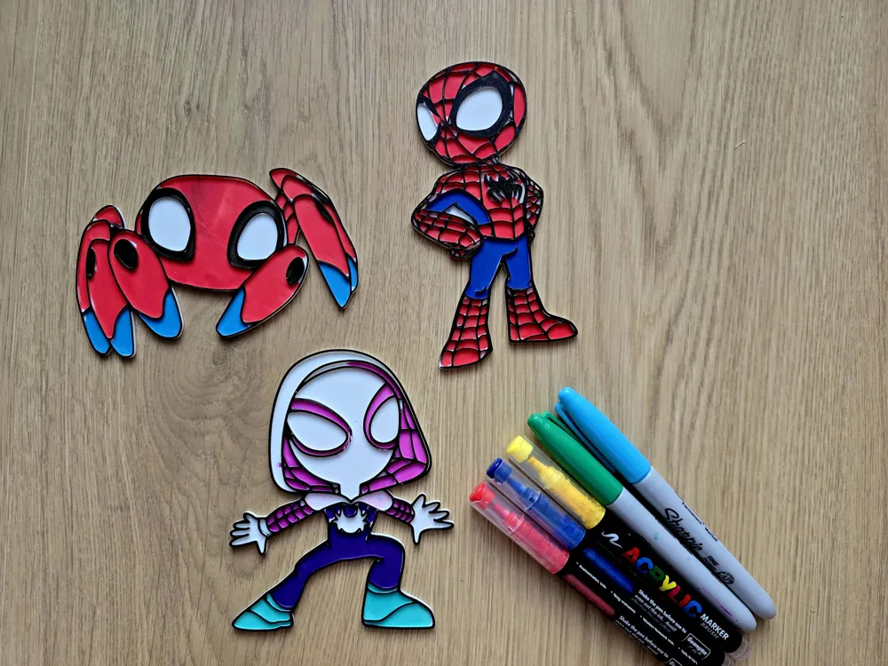 Spiderman Spidey Gwen Spider DIY Coloring Craft - MakerWorld 3D Model ...