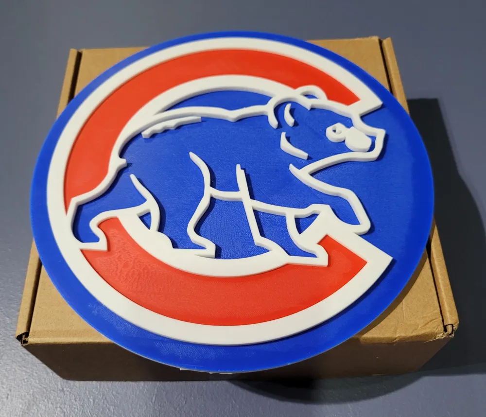 CHICAGO CUBS WALKING CUB 3D Logo 223mm series by mercadogarzas - MakerWorld