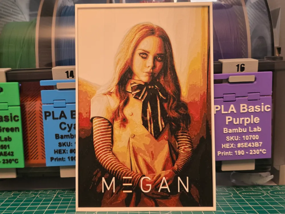 M3GAN Movie Poster - Hueforge Art by Lumpy3D MakerWorld: Download Free ...