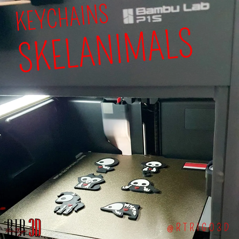 KEYCHAINS - SKELANIMALS (MULTILAYER and SAMELAYER) by RTRIGO3D - MakerWorld