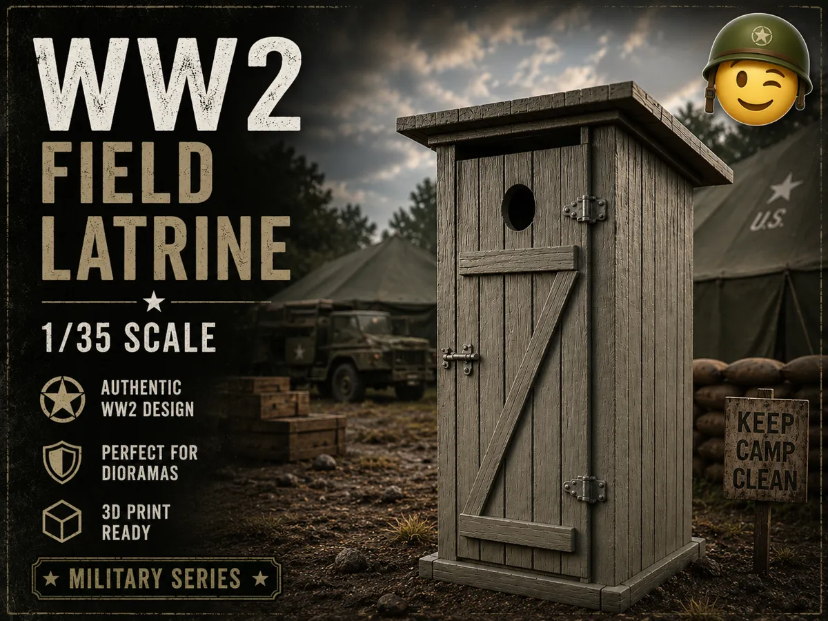 WW2 Field Latrine – Military Outhouse Diorama Prop - Free 3D Print ...