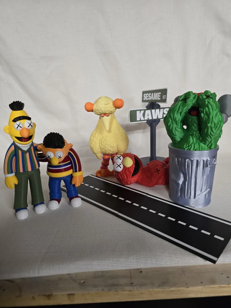 Bert & Ernie Sesame Street Kaws - Free 3D Print Model - MakerWorld