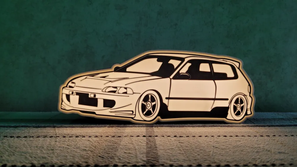 Honda Civic Hatch Silhouette by Nostalgicprints MakerWorld: Download ...